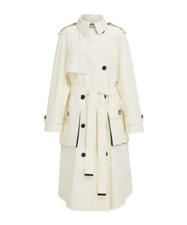 FERRAGAMO Coated Linen Trench - Mascarpone Cheese