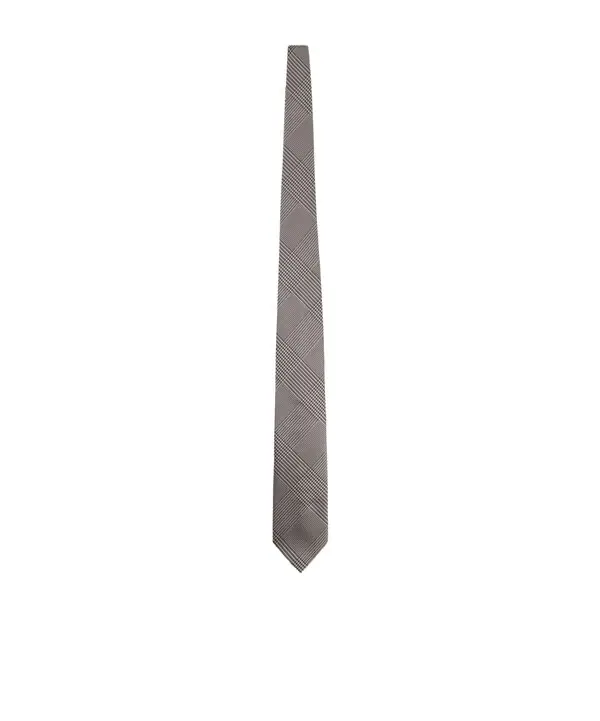 TOM FORD Logo Patch Neck Tie - Gray