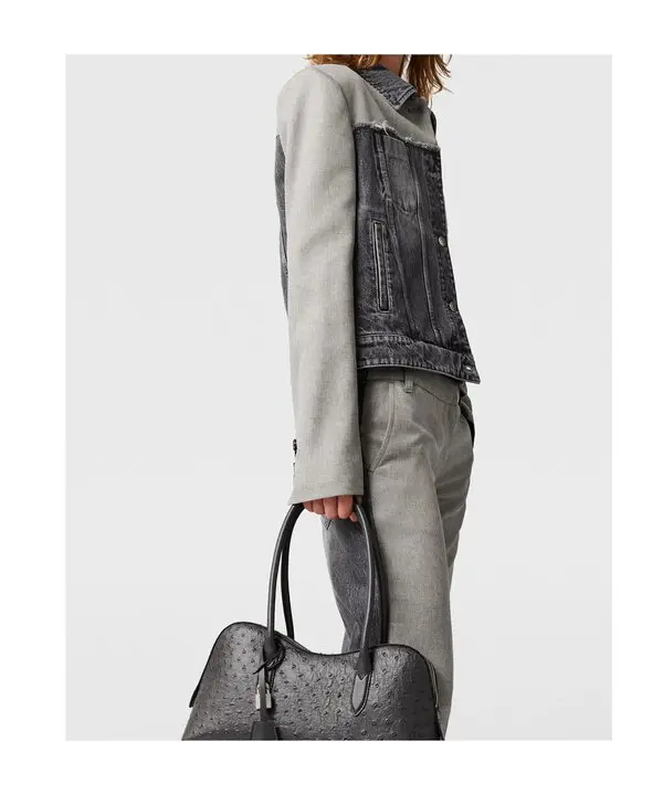Stella McCartney Panelled Denim And Wool Blend Jacket - Gray Washed
