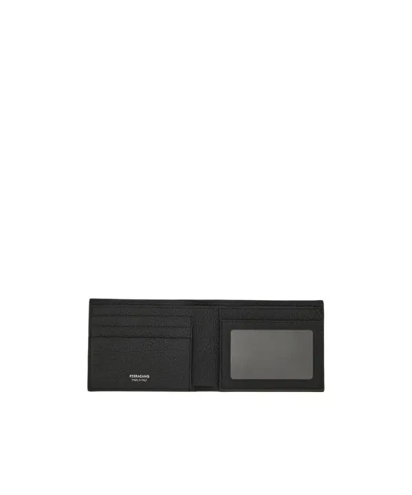 FERRAGAMO Embossed Logo Bifold Wallet - Black