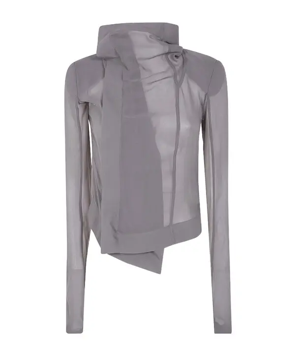 Rick Owens Asymmetrical High Neck Biker Jacket