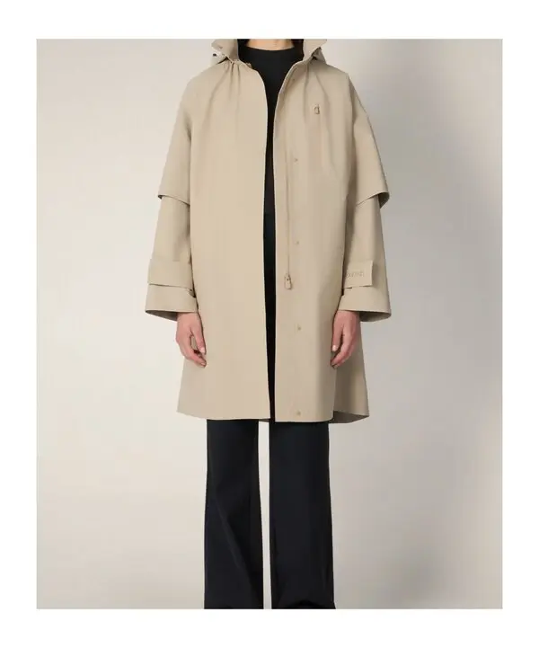 SAVE THE DUCK Hooded Cape Detail Coat