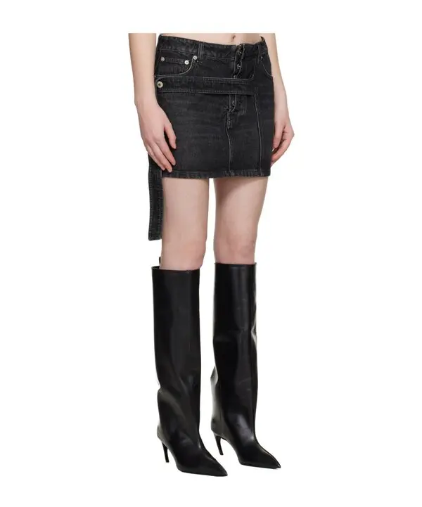 JEAN PAUL GAULTIER Low Rise Denim Mini Skirt