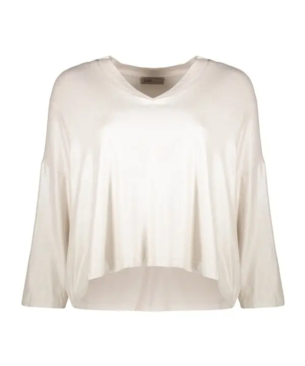 Herno V-neck T-shirt With Satin Finish And Logo Plaque