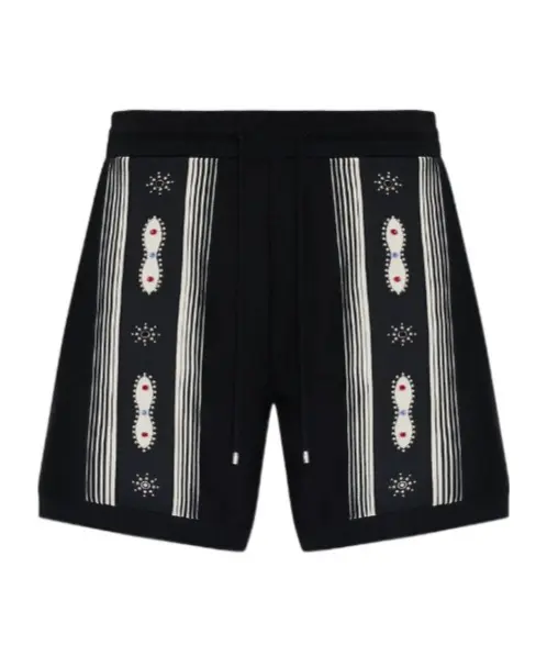 Amiri Striped Detail Shorts - Black