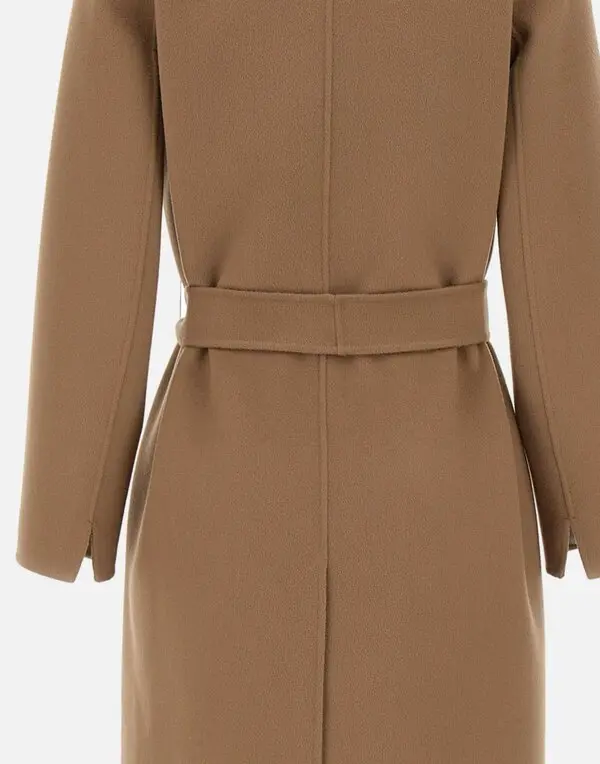 Max Mara Poldo Belted Long-sleeved Coat - Brown