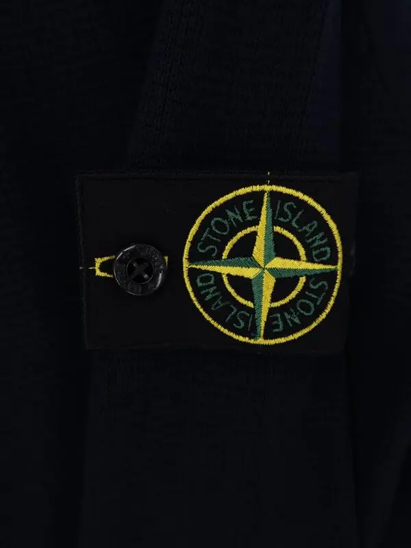 Stone Island Crewneck Sweatshirt With Removable Logo Patch - Blue