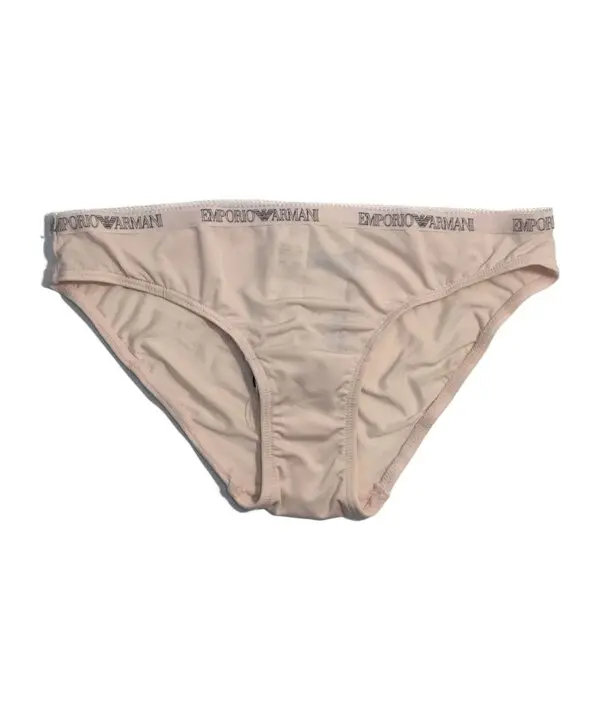 Emporio Armani Logo Waist-edge Briefs Pants - Nude