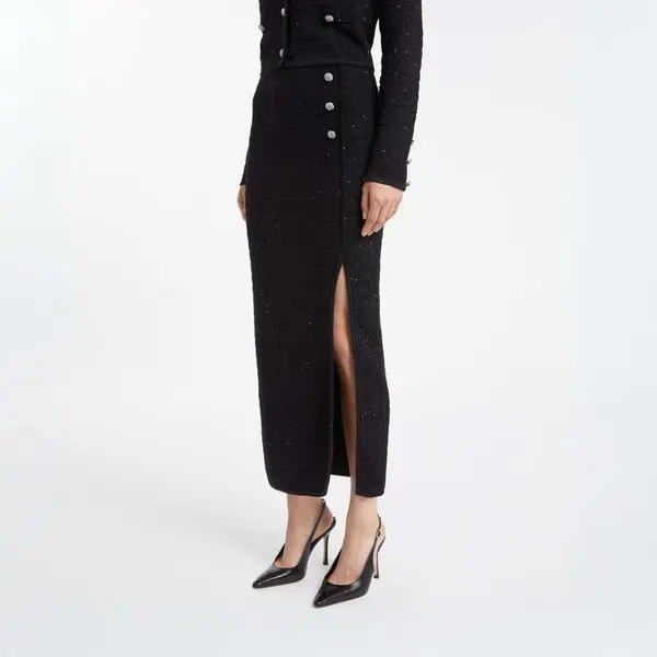 Alessandra Rich Button-detailed Long Skirt