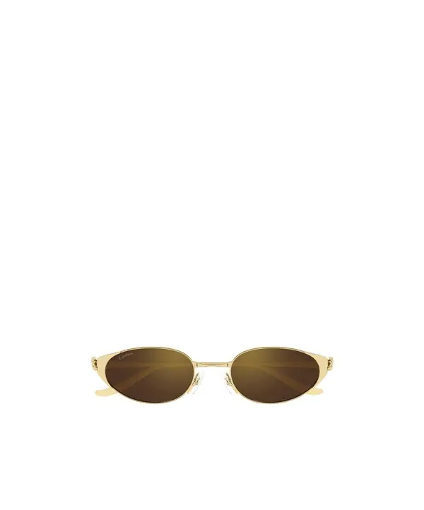 Cartier Oval-frame Sunglasses - Brown-gold Flash