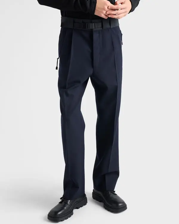 Prada Wool Pants With Technical Details
