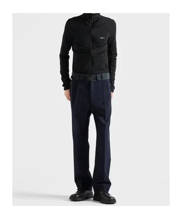 Prada Wool Pants With Technical Details