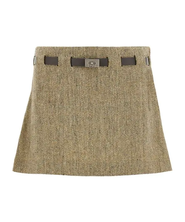 FERRAGAMO Mini Skirt With Gancini Belt - Polychromatic