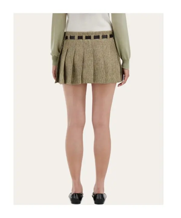 FERRAGAMO Mini Skirt With Gancini Belt - Polychromatic