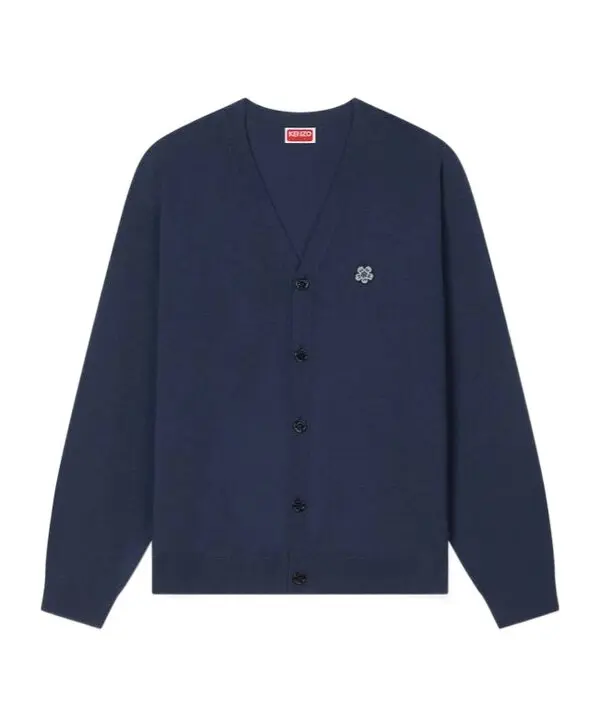 Kenzo V-neck Buttoned Cardigan With Boke Flower Embroidery