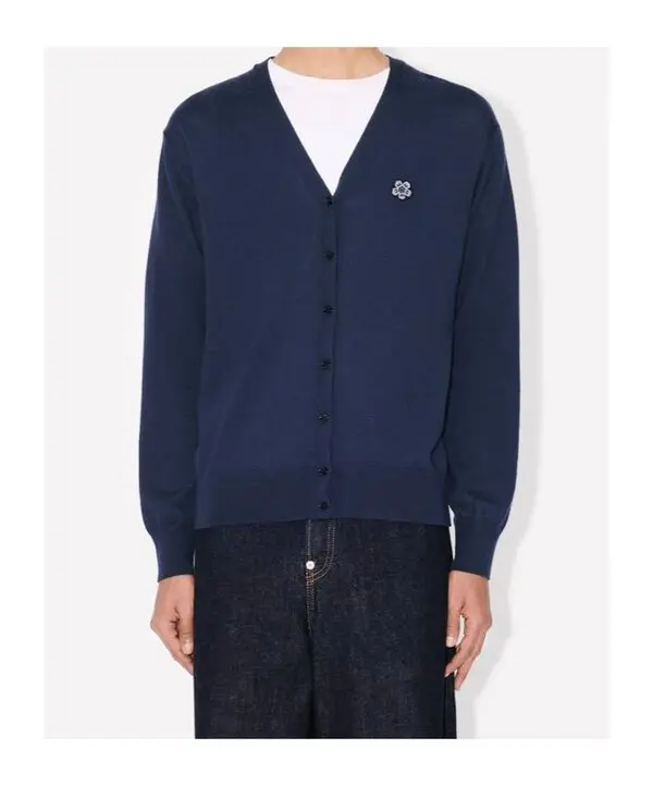 Kenzo V-neck Buttoned Cardigan With Boke Flower Embroidery