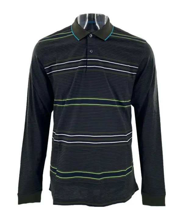Dunhill Striped Long-sleeved Polo Shirt