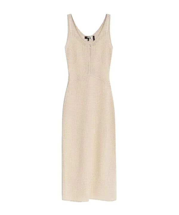 Theory Sleeveless Ribbed Knit Midi Dress - Nude