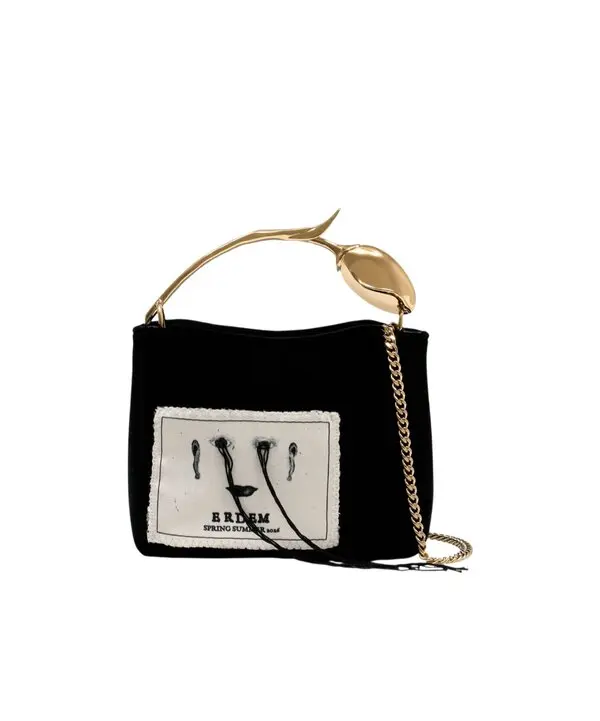 Erdem Bloom Mini Chain Clutch Bag - Black