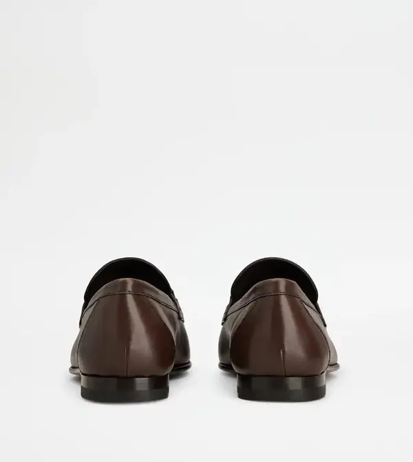 TOD'S Strap Leather Loafers - Brown