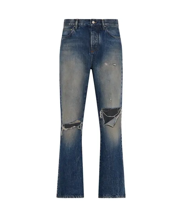 Amiri Ripped Knee Bootcut Denim Jeans