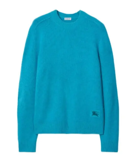 Burberry Crewneck Jumper With Equestrian Knight Design - Atom Blue