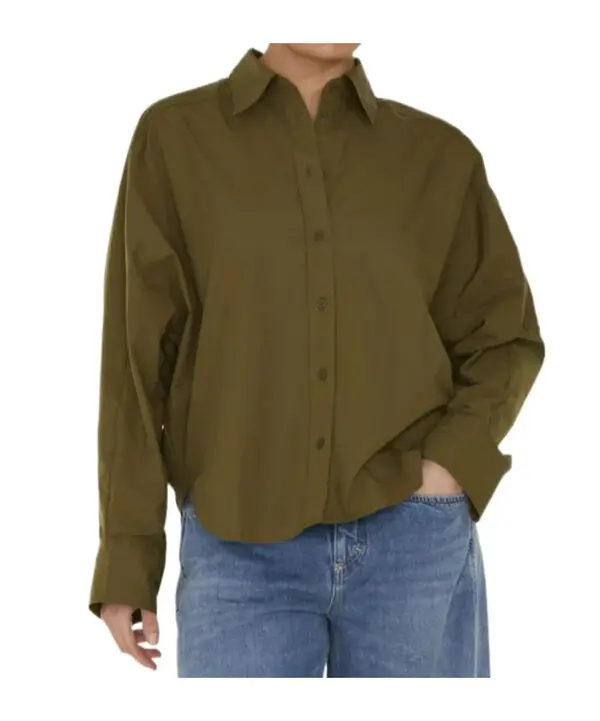 Closed Long-sleeved Collared Shirt With Buttoned Cuffs And Pleated Back Detail