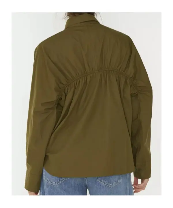 Closed Long-sleeved Collared Shirt With Buttoned Cuffs And Pleated Back Detail