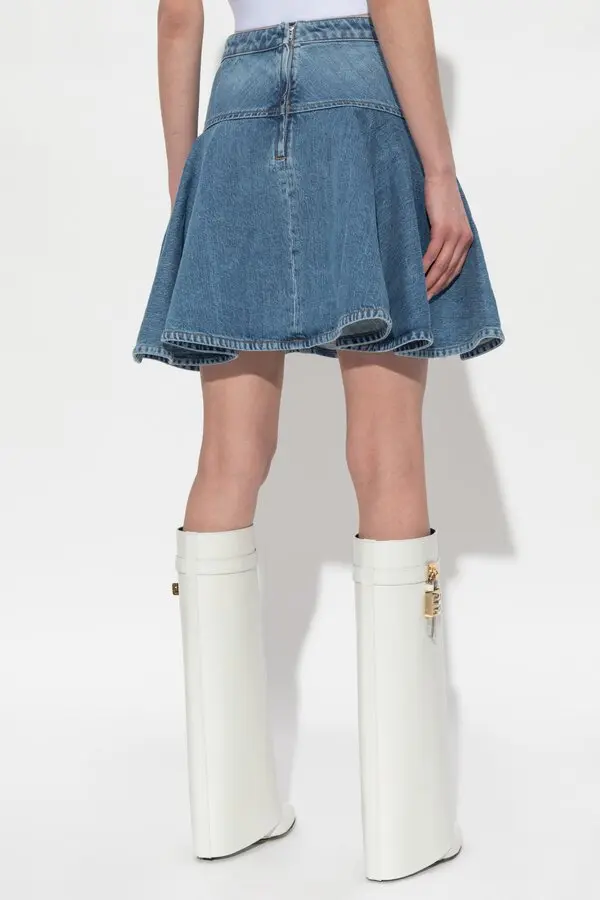 Givenchy Flared Denim Mini Skirt
