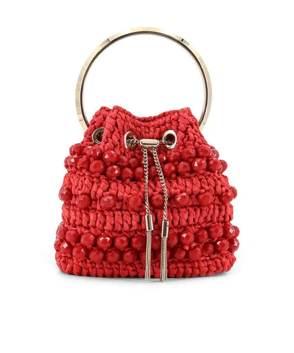 JIMMY CHOO Bon Bon Beaded Bucket Bag
