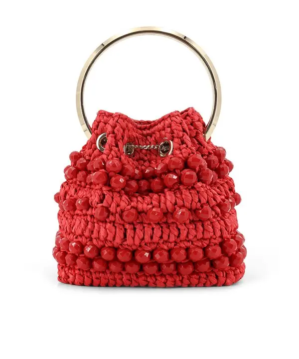 JIMMY CHOO Bon Bon Beaded Bucket Bag