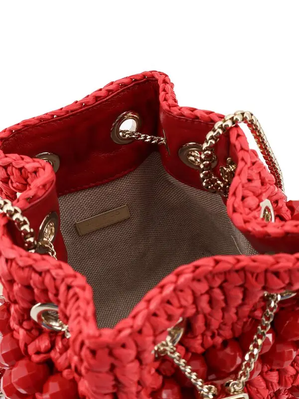 JIMMY CHOO Bon Bon Beaded Bucket Bag