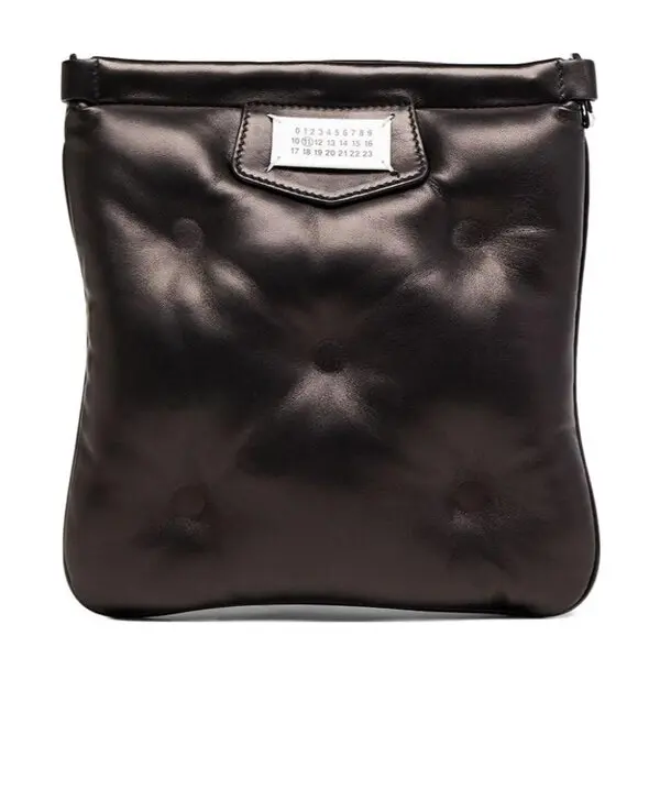 MAISON MARGIELA Quilted Logo Patch Messenger Bag - Black