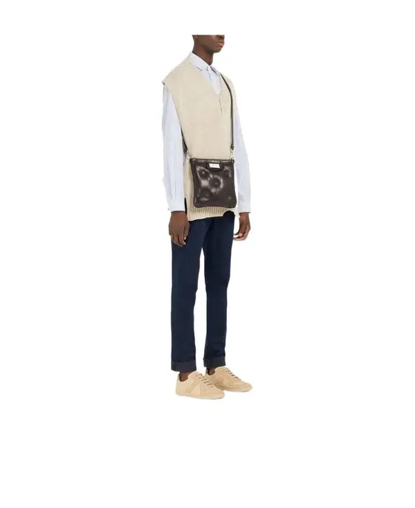 MAISON MARGIELA Quilted Logo Patch Messenger Bag