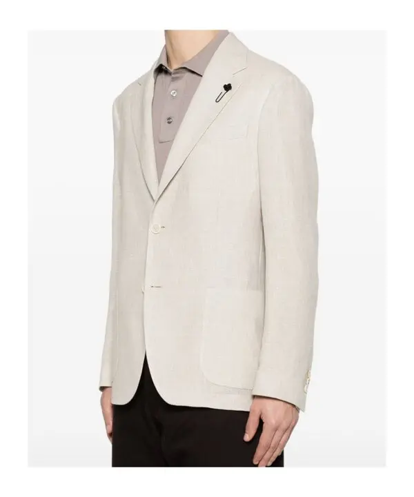 LARDINI Single-breasted Button Blazer - White