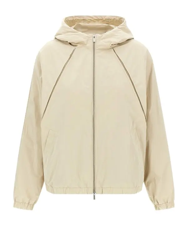 Peserico Hooded Zip-up Windbreaker - Beige