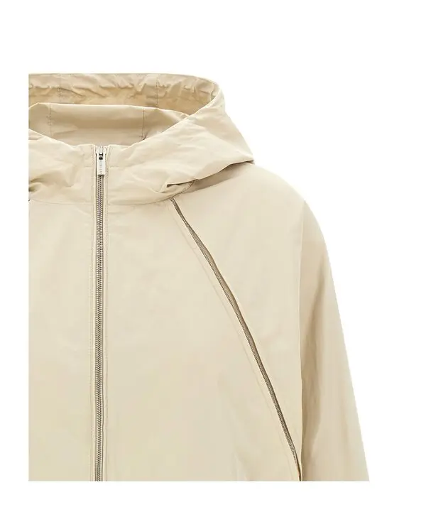 Peserico Hooded Zip-up Windbreaker - Beige