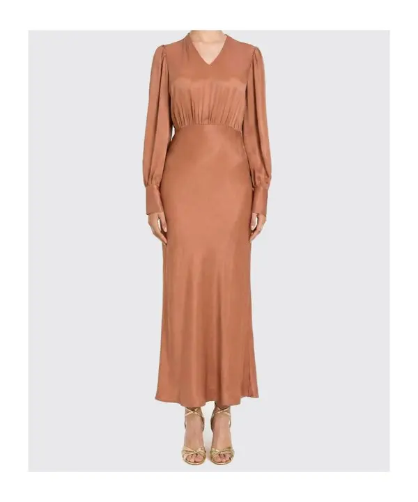 TWINSET V-neck Long-sleeve A-line Dress With Keyhole Back