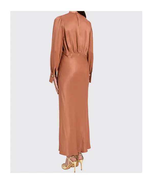 TWINSET V-neck Long-sleeve A-line Dress With Keyhole Back