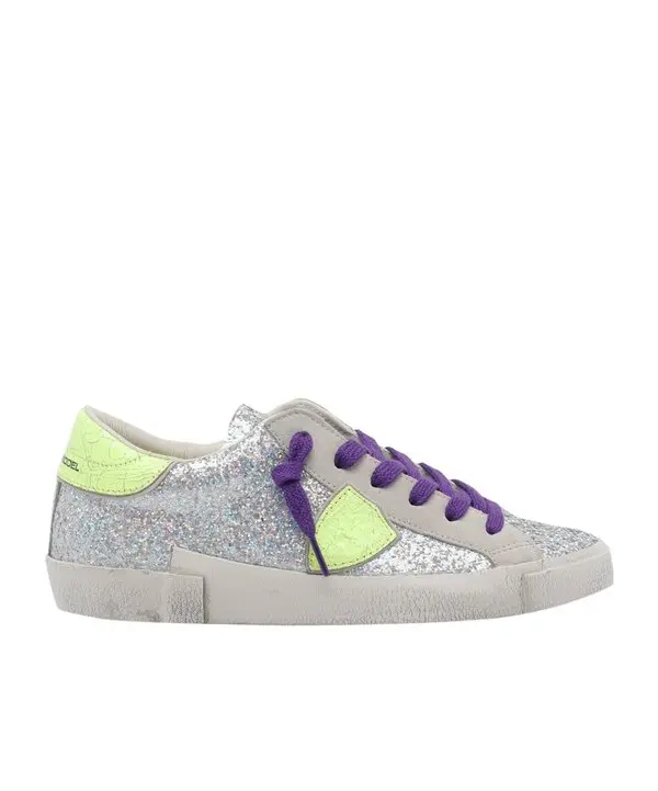 Philippe Model Prsx Glitter Low-top Sneakers - Gray