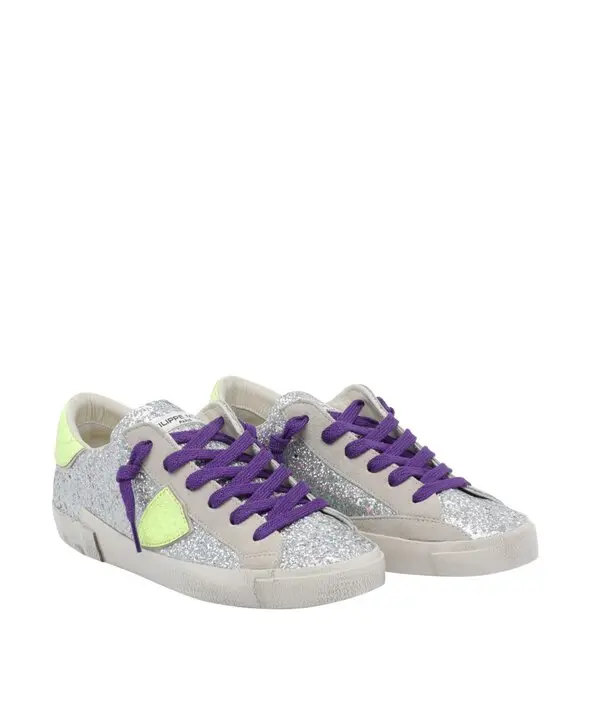 Philippe Model Prsx Glitter Low-top Sneakers - Gray