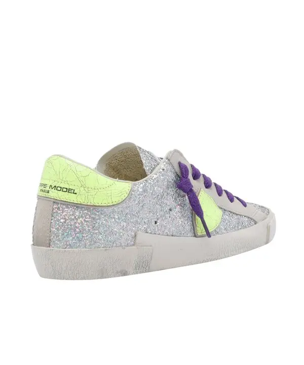 Philippe Model Prsx Glitter Low-top Sneakers - Gray