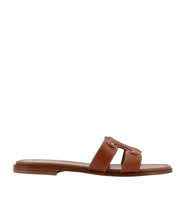 Celine Marina Mule In Calfskin - Tan
