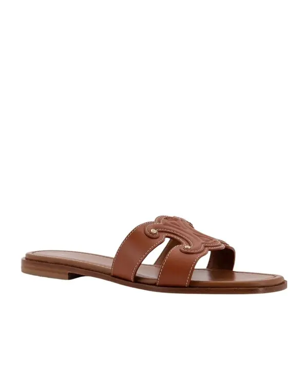 Celine Marina Mule In Calfskin - Tan