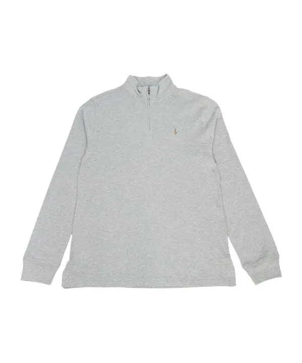 Polo Ralph Lauren Long Sleeve Quarter Zip Polo Shirt With Embroidered Logo - Grey