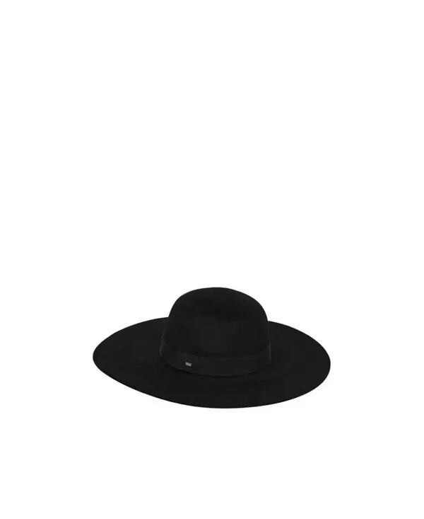 Saint Laurent Asymmetric Wide-brimmed Fedora Hat - Black