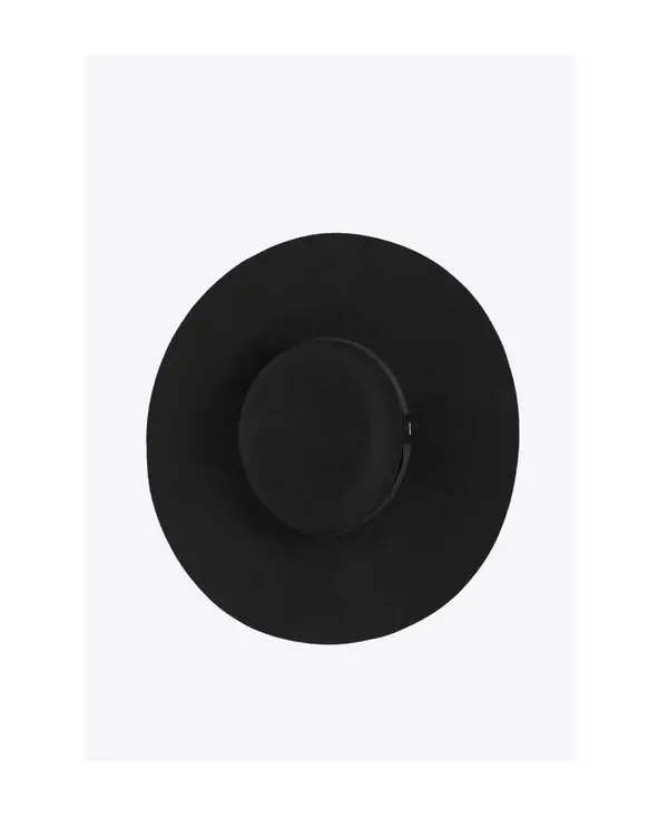 Saint Laurent Asymmetric Wide-brimmed Fedora Hat