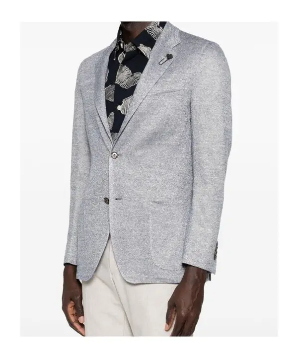 LARDINI Single-breasted Buttoned Blazer - Gray
