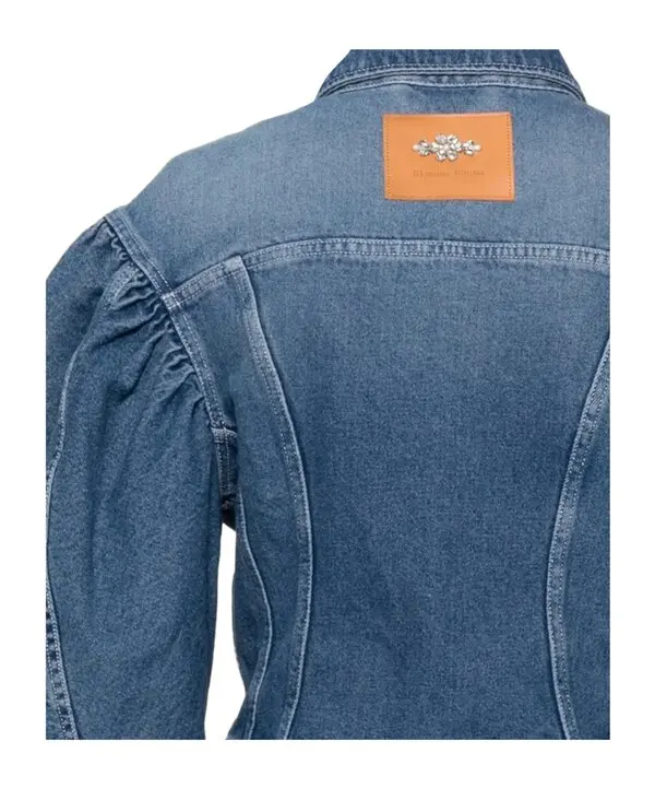 Simone Rocha Embellished Puff-sleeve Denim Jacket