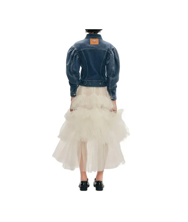 Simone Rocha Embellished Puff-sleeve Denim Jacket